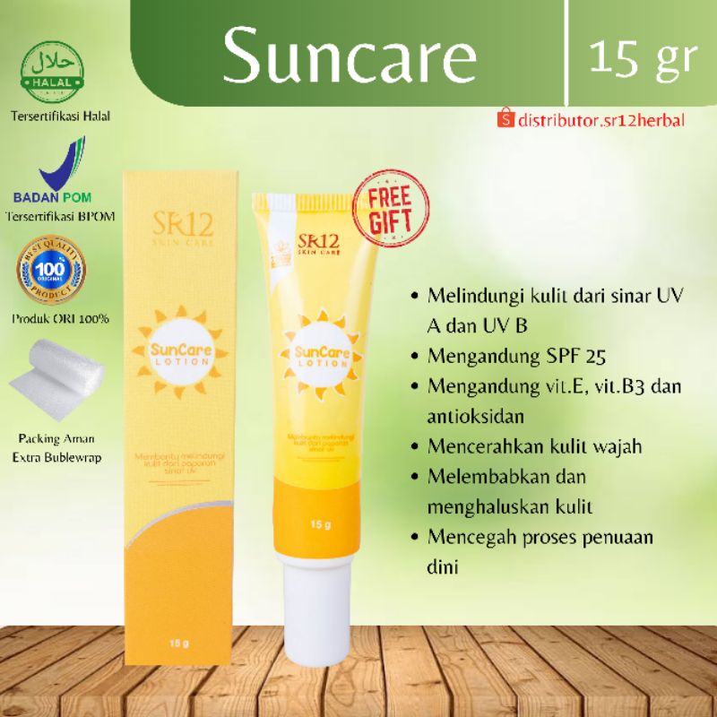 Jual SUNCARE SR12 / SUNBLOK WAJAH SPF 25++ / PELINDUNG MATAHARI / CEGAH ...