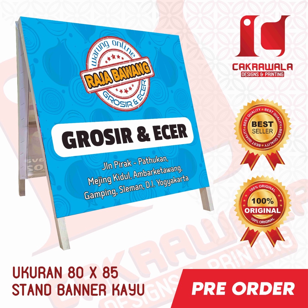 Jual STAND BANNER UKURAN 80 X 85 - STANDING BANNER KAYU - SEGITIGA A ...