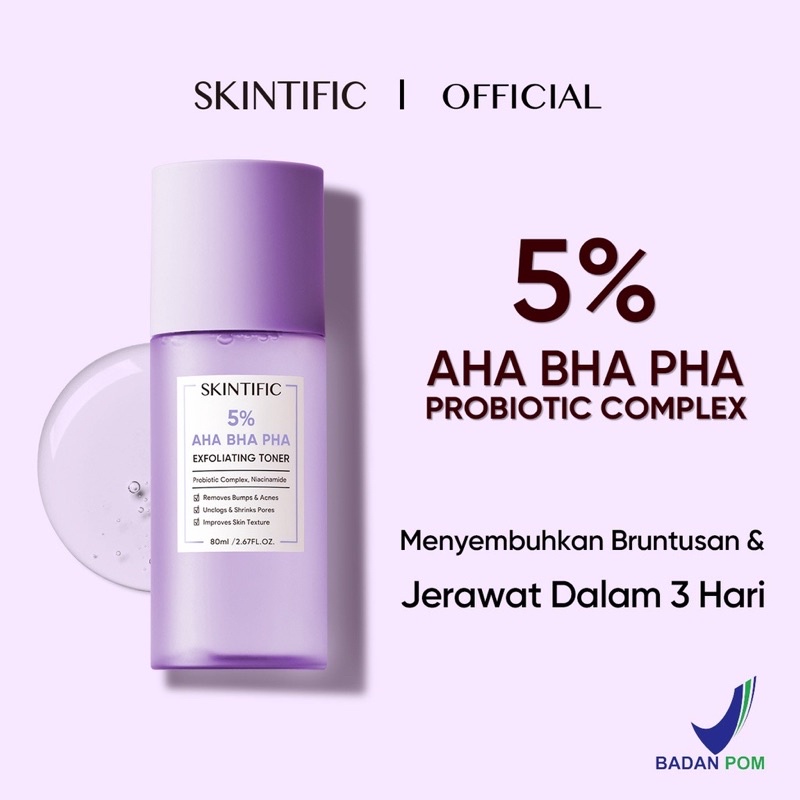 Jual Skintific 5% AHA BHA PHA Exfoliating Toner 80ML | Shopee Indonesia
