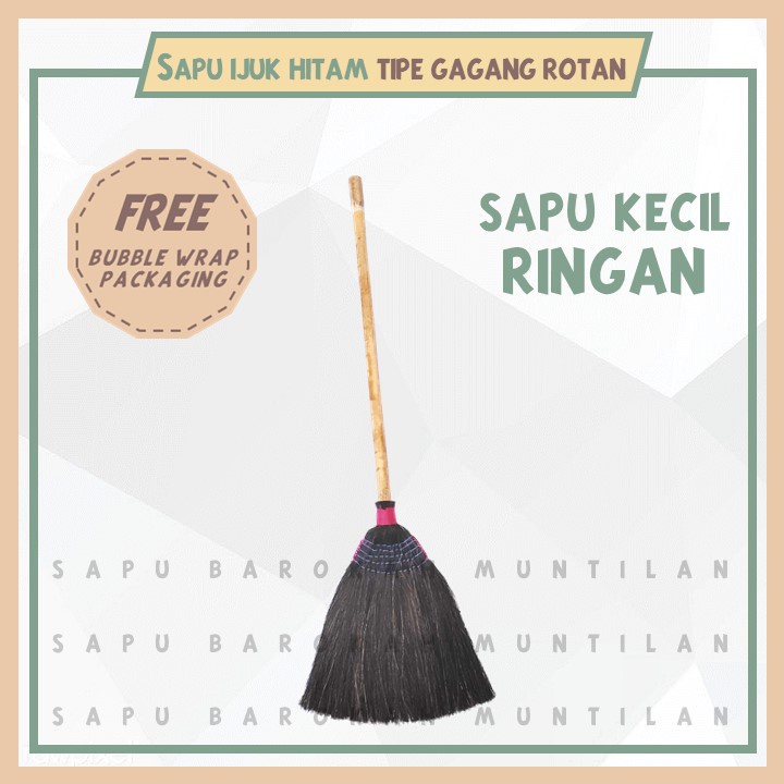 Jual Sapu Lantai Ijuk Hitam Kuat, Tipe Gagang Rotan | Shopee Indonesia