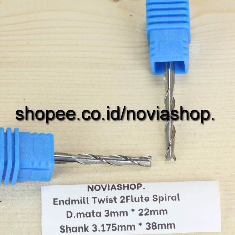 Jual Mata router CNC Endmill Twist 2Flute Spiral untuk kayu acrylic ...