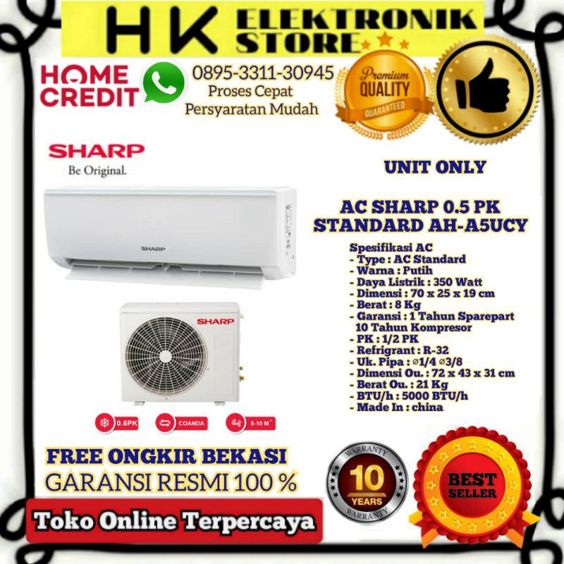 AC SHARP AH A 5 UCY STANDART SPLIT 0.5PK AH-A5UCY R32 UNIT ONLY ...