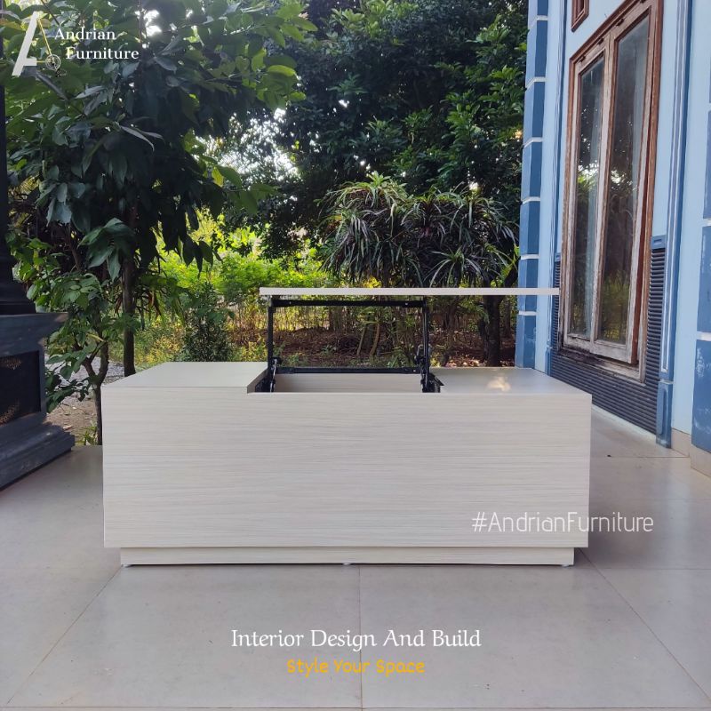 Jual CUSTOM | Meja Tamu Modern Lift Up Minimalis HPL Dengan Storage ...