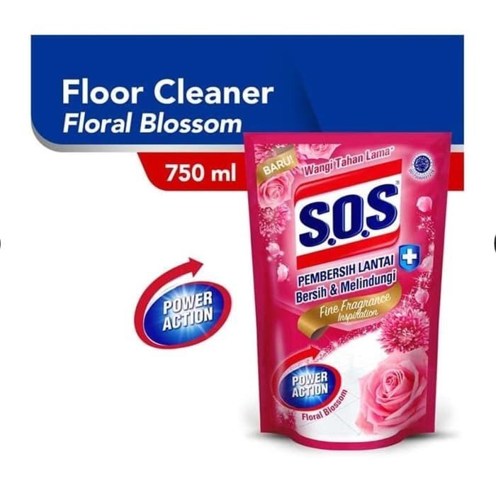 Jual PEMBERSIH LANTAI KARBOL SOS LANTAI 750 ML REFILL ANTI BAKTERI ...