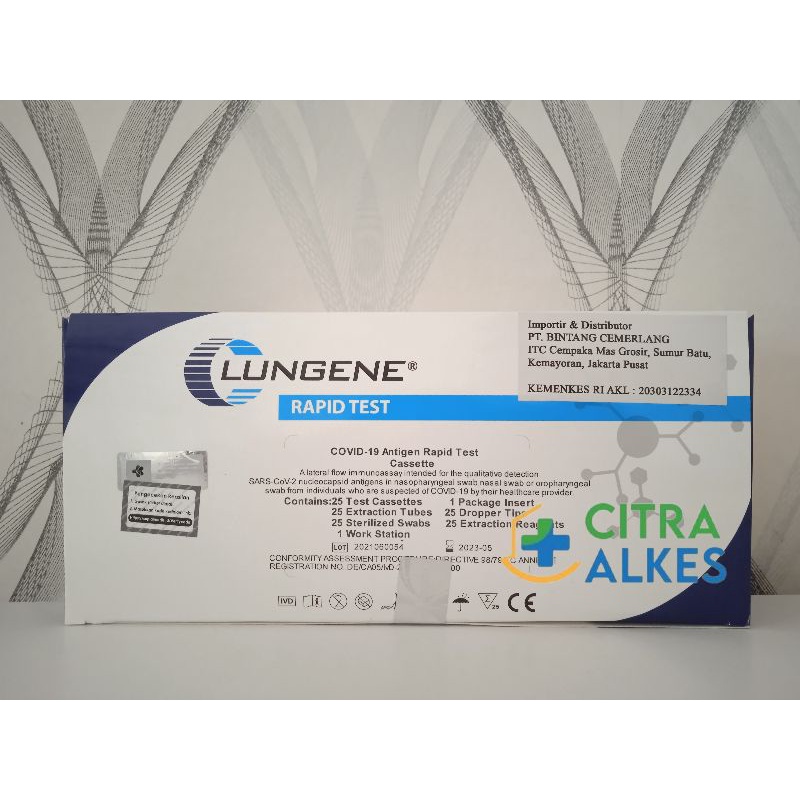 Jual Alat Rapid Test swab antigen lungene 1 box isi 25 Original ...