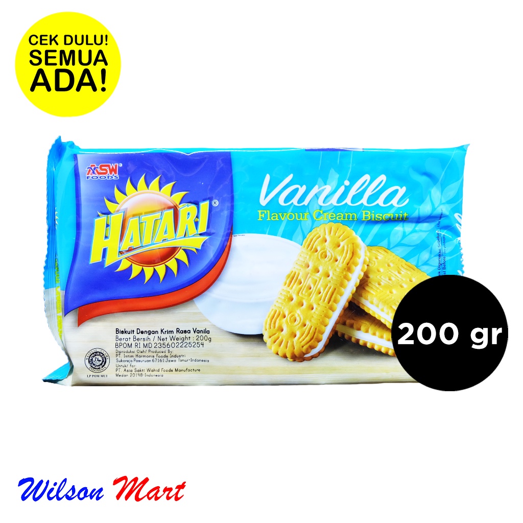 Jual ASW HATARI VANILLA FLAVOUR CREAM BISCUITS 200 GRAM | Shopee Indonesia