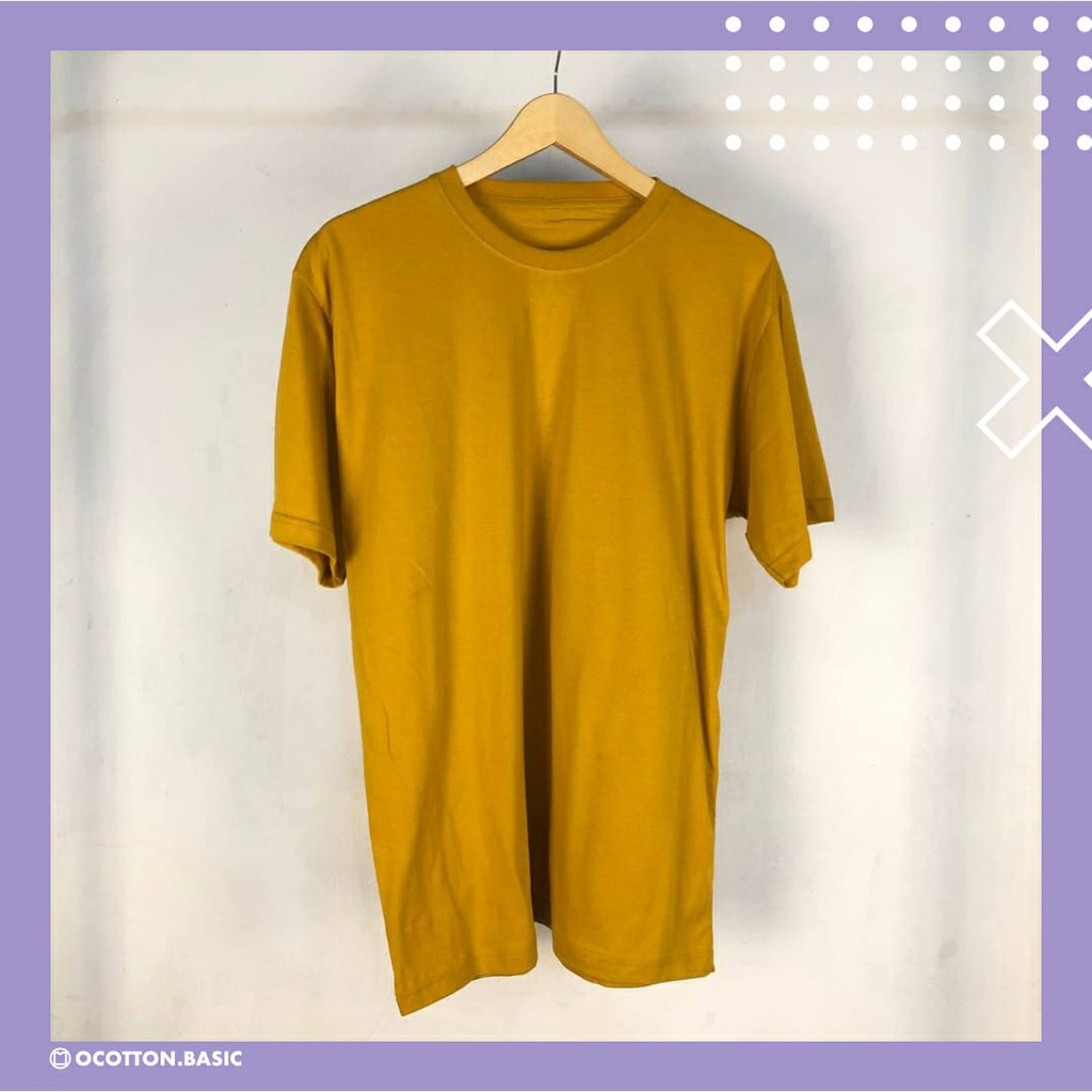 Jual Kaos polos bahan cotton combed 24s warna kuning busuk, kaos polos ...