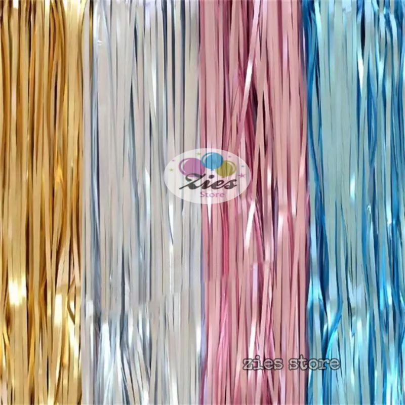 Jual tirai rumbai foil / curtain slinger foil backdrop foil dove ...