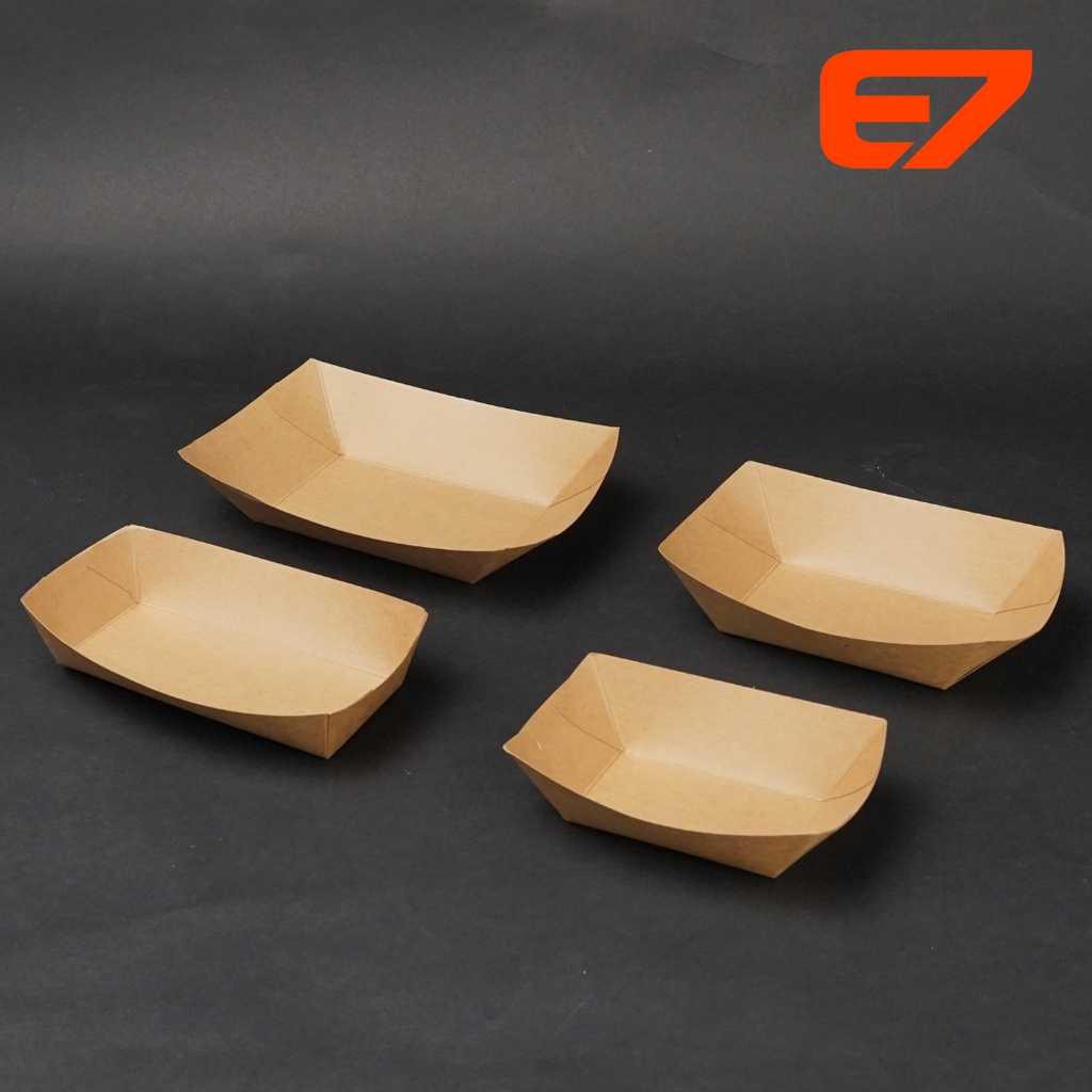 Jual Paper Food Tray Brown Kraft Lunch box Kertas Alas Tatakan Makanan ...