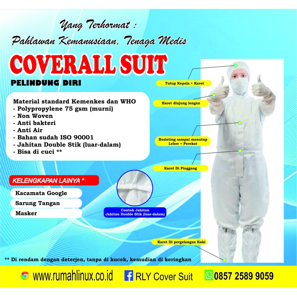 Jual Alat Pelindung Diri (APD) Baju anti corona / Baju Hazmat | Shopee ...