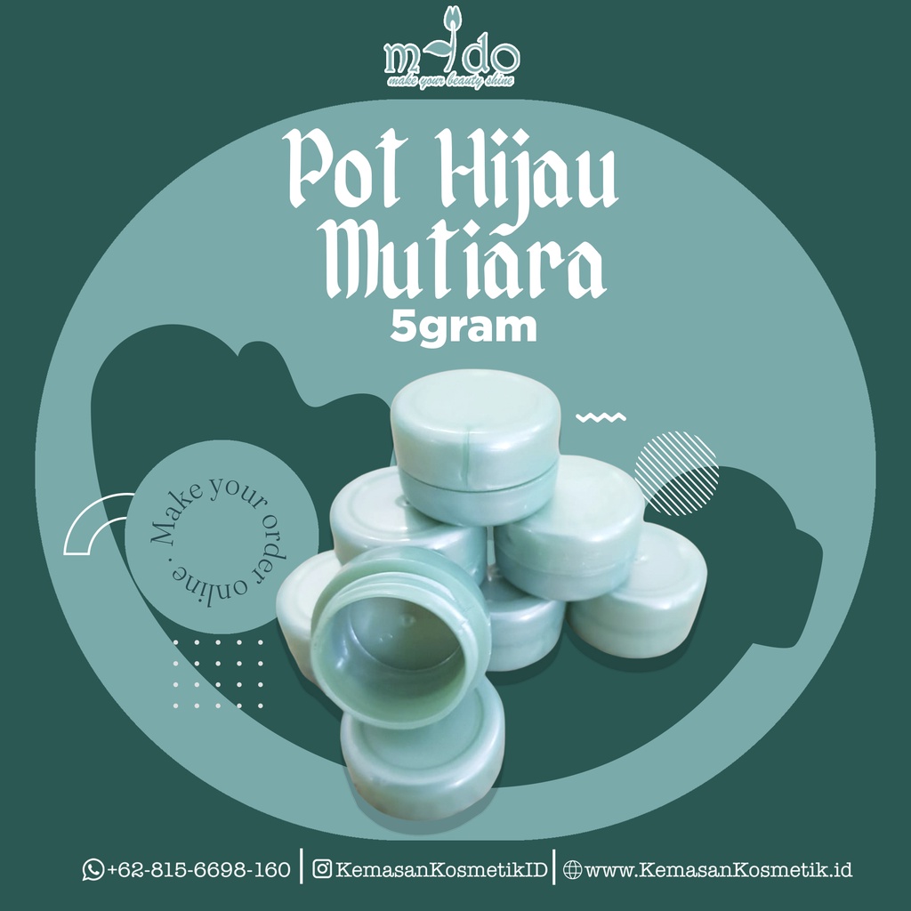 Jual Pot Cream Kemasan Kosmetik 5 gram Warna : Hijau Mutiara | Shopee ...