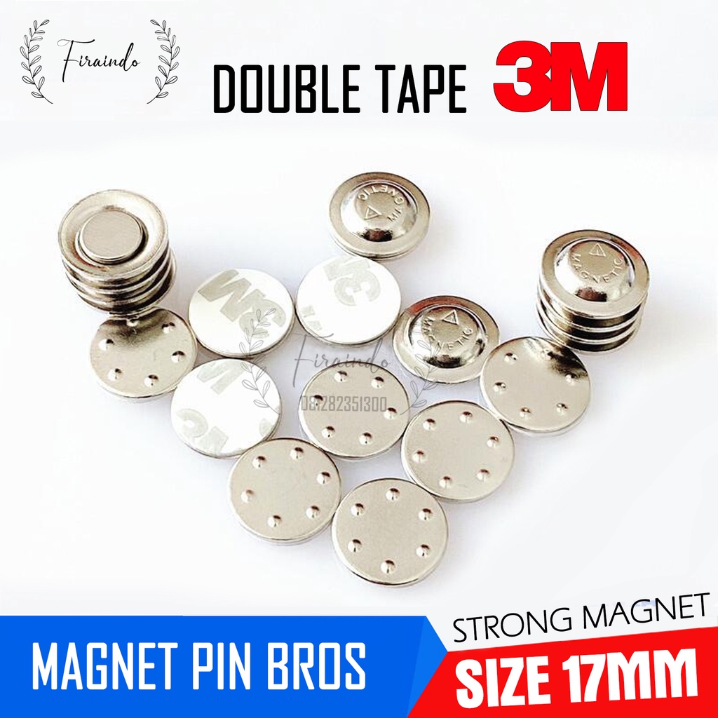 Jual MAGNET Magnetic Pin Bros Wing Lencana Bulat Nama Dada Premium ...