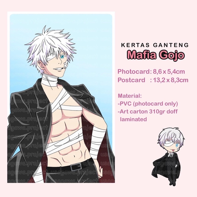 Jual Kertas Ganteng Photocard dan Postcard GOJO SATORU Jujutsu Kaisen ...