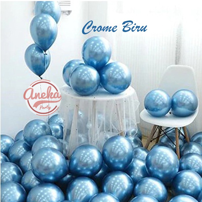 Jual Balon Chrome Biru / Balon Metalik Chrome Ballon Latex Metalic ...