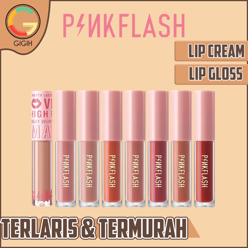 Jual PINKFLASH LIPSTICK CAIR MATTE LIPCREAM / SHIMMER LIP GLOSS / LIP VELVET LIP CREAM / 2IN1 ...