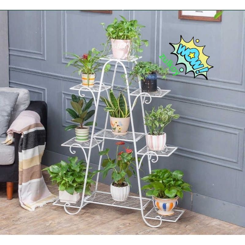 Jual Rak pot Bunga 9 susun standing Pot Bunga Tanaman Hias full besi ...