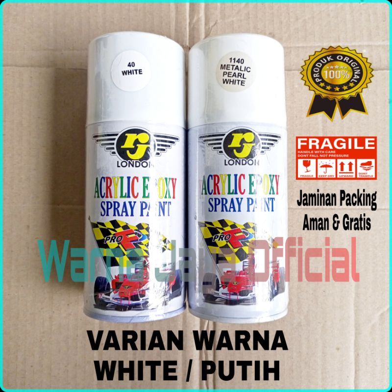Jual Cat Kaleng Semprot Pilok Pilox Pylox RJ LONDON Varian Warna White / Putih Glossy Cet ...