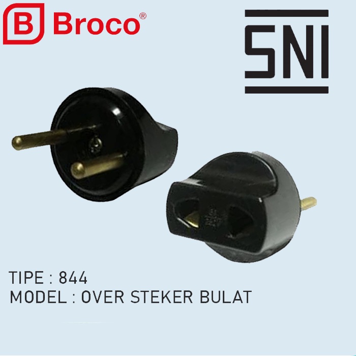 Jual Colokan Listrik Konverter Sambungan Kaki 2 Gepeng BROCO OVERSTEKER ...