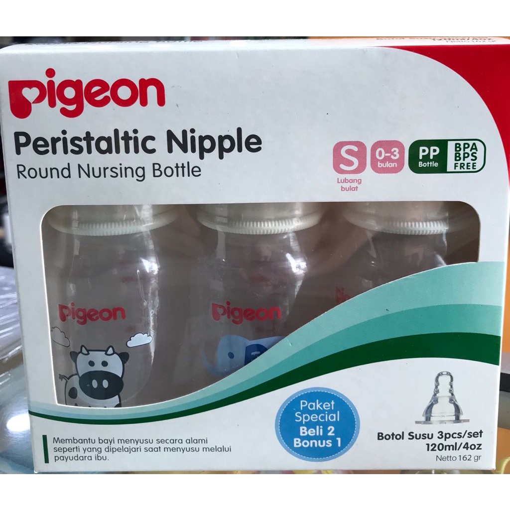 Jual Paket Botol Susu Pigeon 120ml Peristaltic Slim Nipple Paket Hemat ...