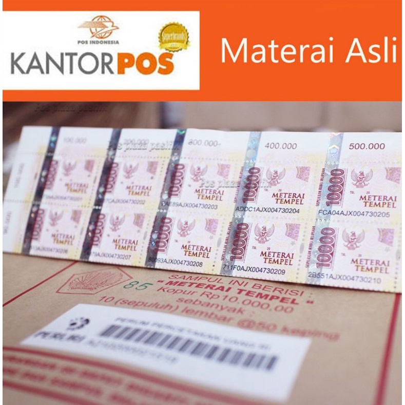 Jual Materai 10000 Asli/Materai Tempel/bisa satuan Indonesia|Shopee Indonesia