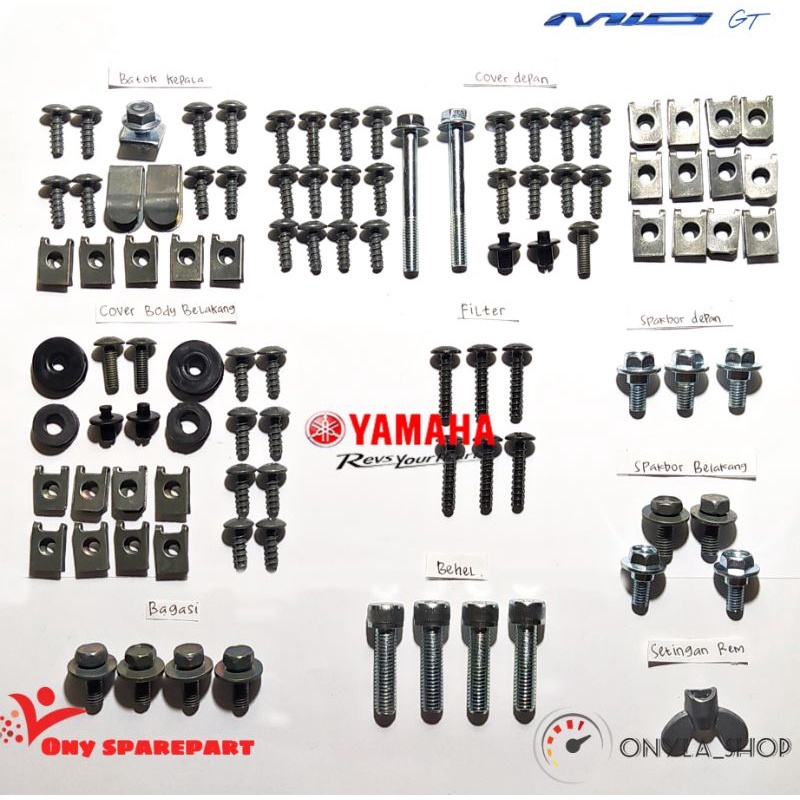 Jual Baut full body mio gt /baut fullset bodi lengkap karet/skrup/ring ... Jual Baut full body mio gt /baut fullset bodi lengkap karet/skrup/ring ...