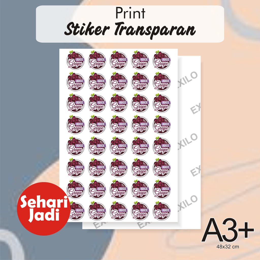 Jual CETAK STIKER TRANSPARAN A3+ STIKER TRANSPARAN STIKER WATERPROOF ...