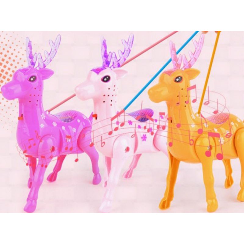 Jual mainan edukasi rusa jalan lagu dan lampu kuda baterai kuda jalan ...