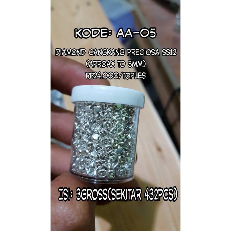 Jual LARIS diamond cangkang preciosa SS12 (aproax to 3mm) WNO | Shopee ...