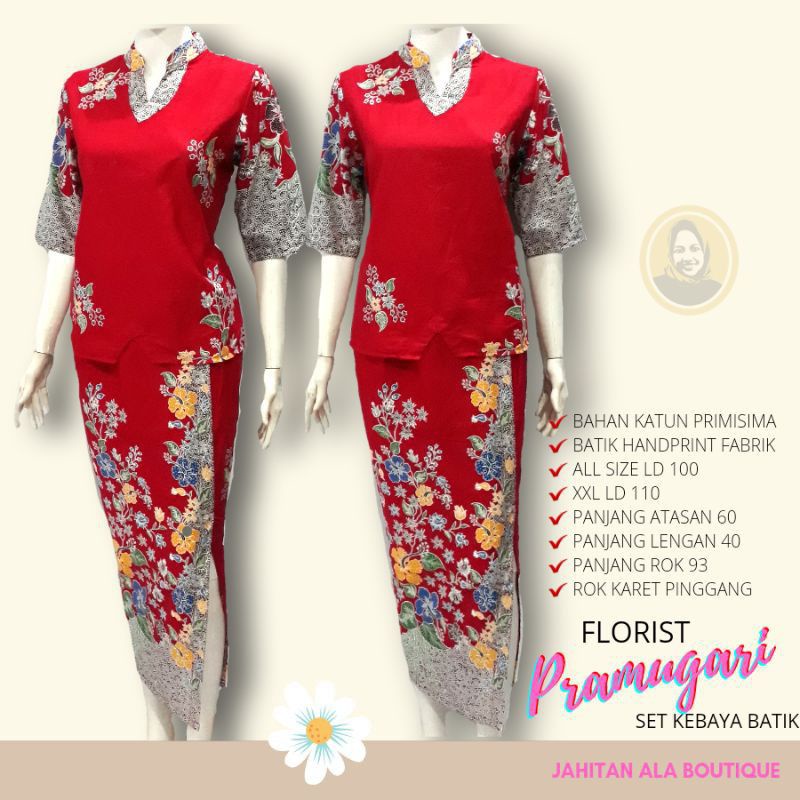 Jual Set Seragam Pramugari Setelan Batik Kantor Model Kebaya Kartini ...