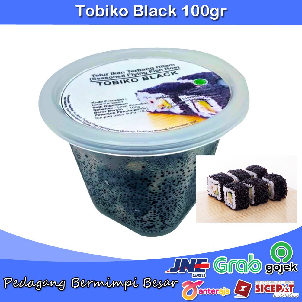 Tobiko Black 100gr | Tobiko Hitam | Telur Ikan Terbang | Shopee Indonesia