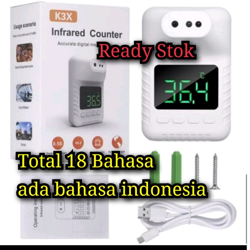 Jual K3X Infrared Thermometer Forehead Non Contact Thermometer ...