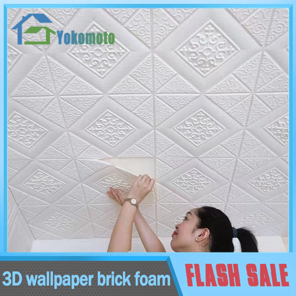 Jual 3D Wallpaper Dinding Drick Foam Plafon Dekorasi Dinding Kamar ...