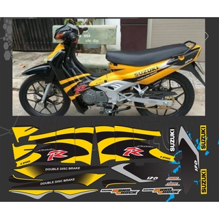 Jual striping stiker Suzuki satria r 2tak lumba satria r120 lumba hitam ...