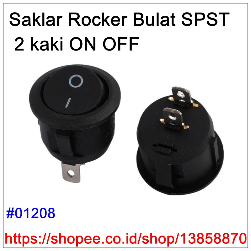 Jual Saklar Rocker Bulat 2 kaki SPST Switch Round Toggle ON OFF SW 2 ...