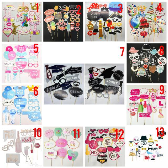 Photobooth property / Photo Prop / Aksesoris Foto / bridal shower ...