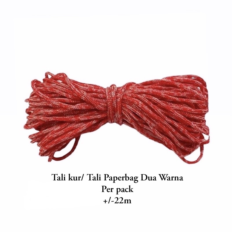 Jual Tali Kur/ Tali Paperbag dua warna per pack (+/-22m) | Shopee Indonesia