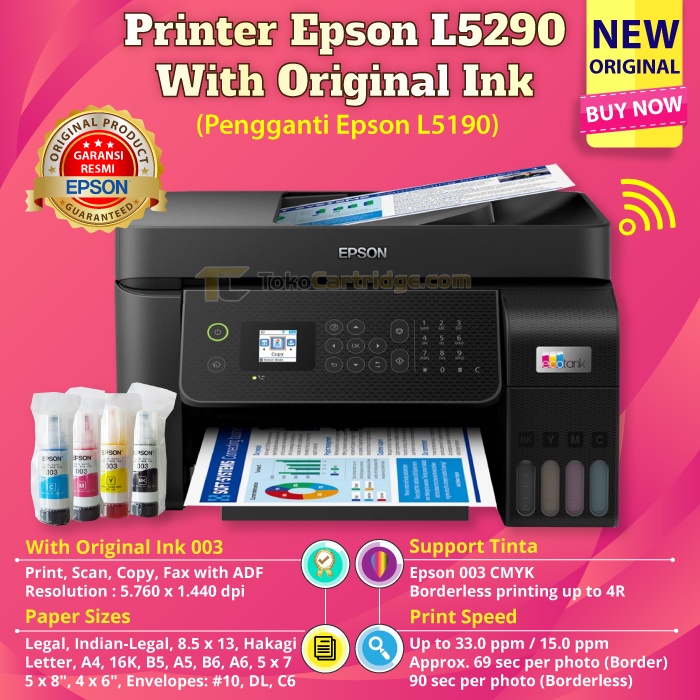 Jual Produk Bundling Printer Epson EcoTank L5290 A4 Wi-Fi All-In-One ...