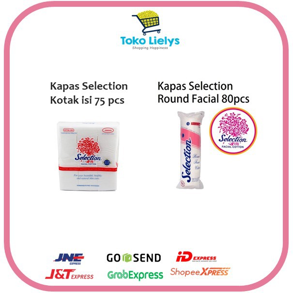 Kapas Selection Wajah 75 gr 50 gr Bulat Round Cotton Kapas Bulat 80 pcs ...