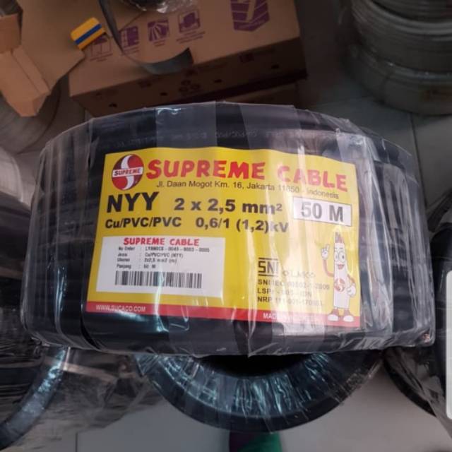Jual Kabel NYY 2x2.5 supreme 50m hitam | Shopee Indonesia