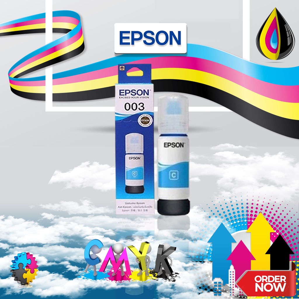 Jual Tinta Epson 003 CYAN SERIES L3110 L3150 L3100 L1110 L3101 L5190 ...