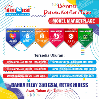 Jual Flag Banner Segitiga Murah / Banner Renda Konter Segitiga - DIMENSI ADV | Shopee Indonesia