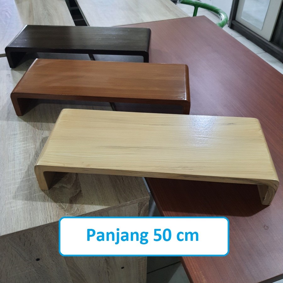 Jual Monitor Stand Kayu Sudut Bulat Panjang 50 cm - Warna Motif kayu ...