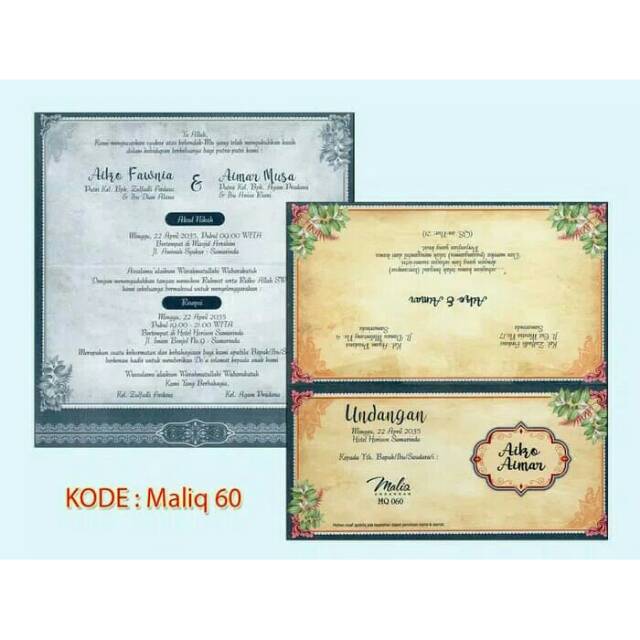 Jual Blangko undangan pernikahan MALIQ 60 | Shopee Indonesia