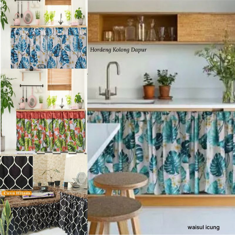 Jual Hordeng Gorden Kolong Dapur Minimalis Scandinavian Aesthetic Estetik Gordeng Tirai Penutup ...