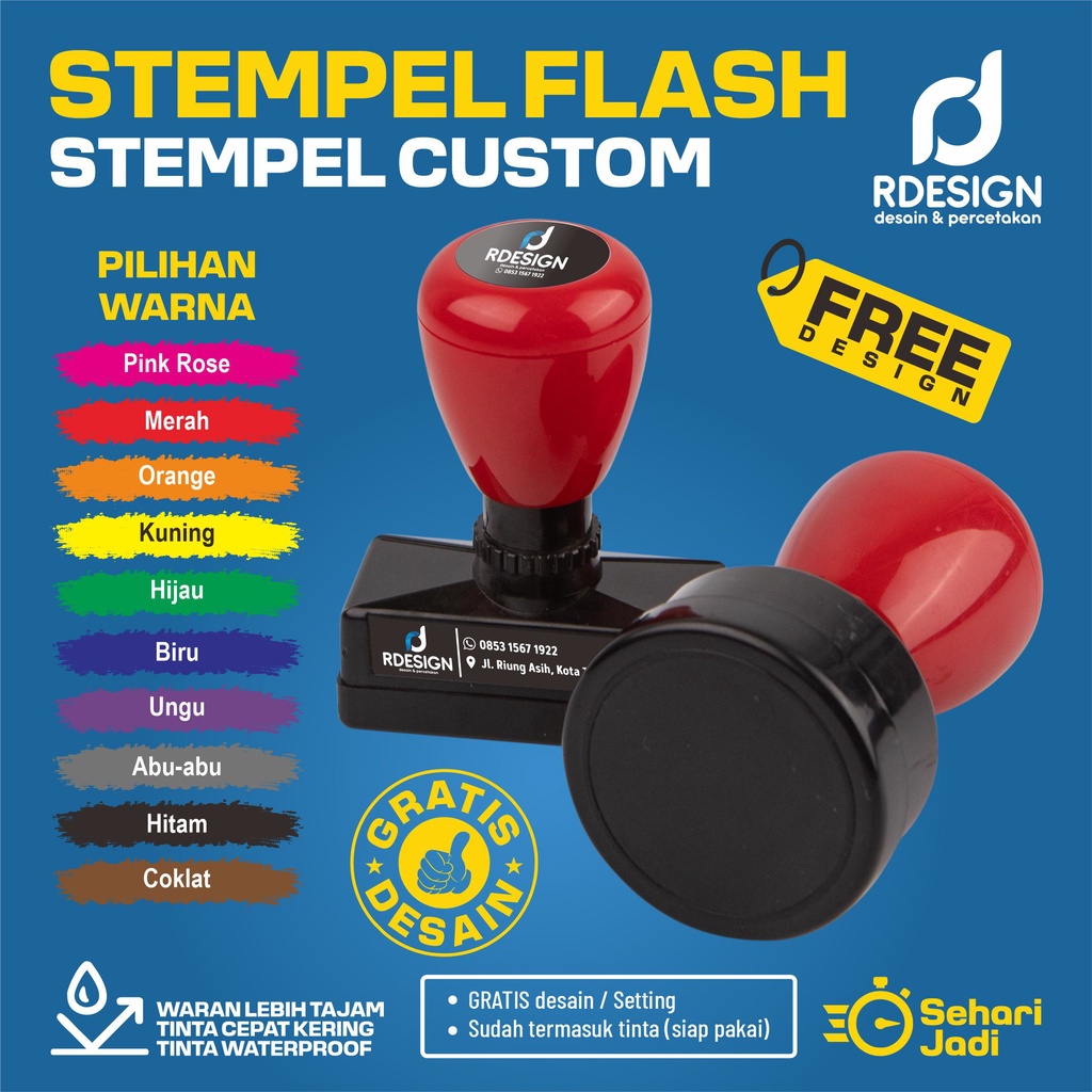Jual STEMPEL FLASH, STEMPEL WARNA, STEMPEL MATIC, GRATIS DESAIN ...