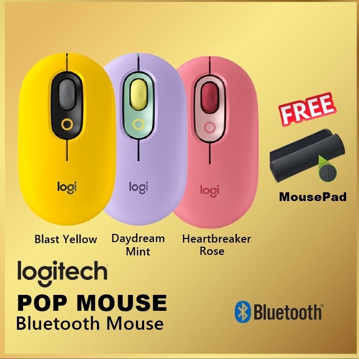 Jual Logitech Pop Mouse Wireless Bluetooth Mouse with Customizable ...