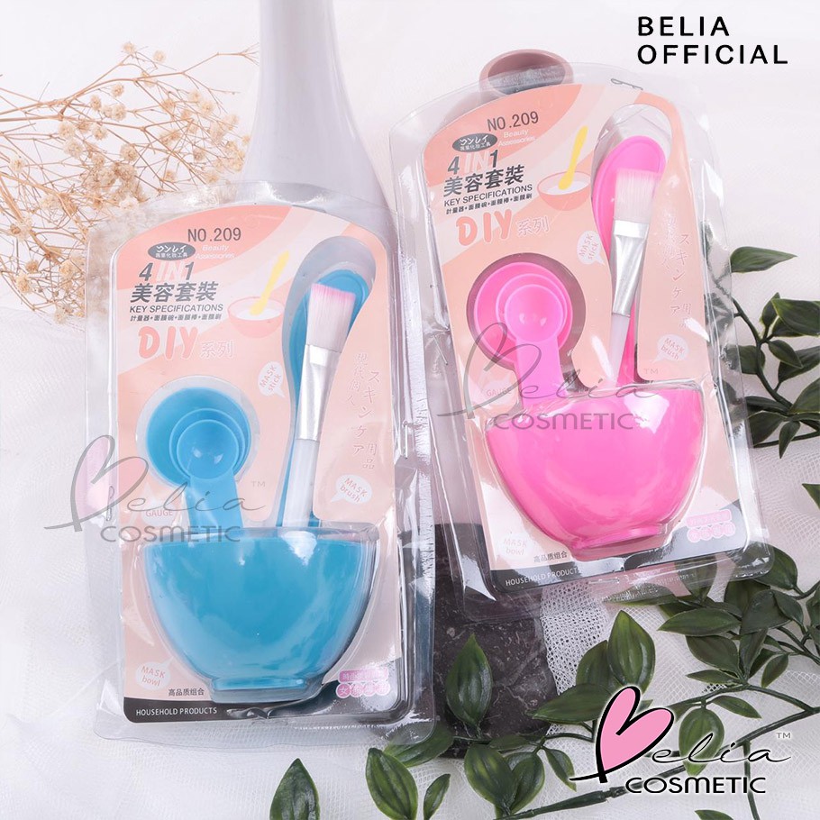 Jual BELIA Mangkok Masker Set 4in1 ( Kuas Mangkuk Spatula Sendok ...