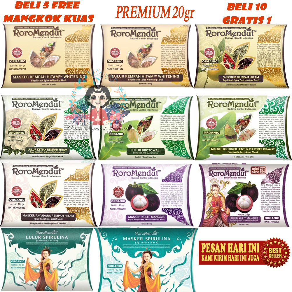 Jual LULUR ROROMENDUT MASKER RORO MENDUT ( MINI 20 GRAM ) ORIGINAL ...