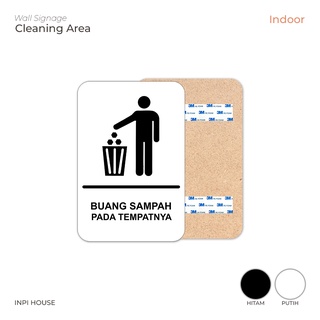 Jual papan tanda buang sampah pada tempatnya - Hitam Putih | Shopee ...