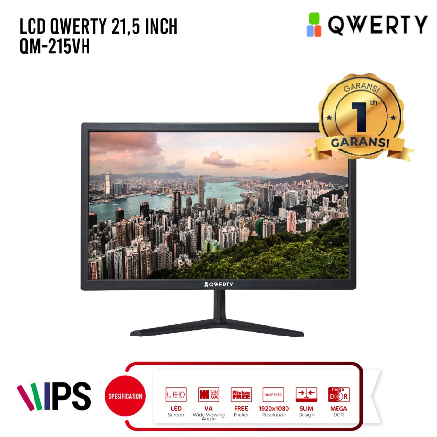 Jual MONITOR QWERTY LED QM-215VH 22 inch LCD 21.5 HDMI 3ms DISPLAY IPS ...
